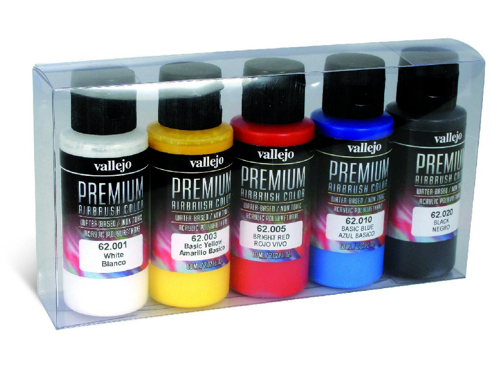 Vallejo - Premium Color Set 62101 Premium Basic Opaque Color 5x60 ml. | Airbrushcentrum
